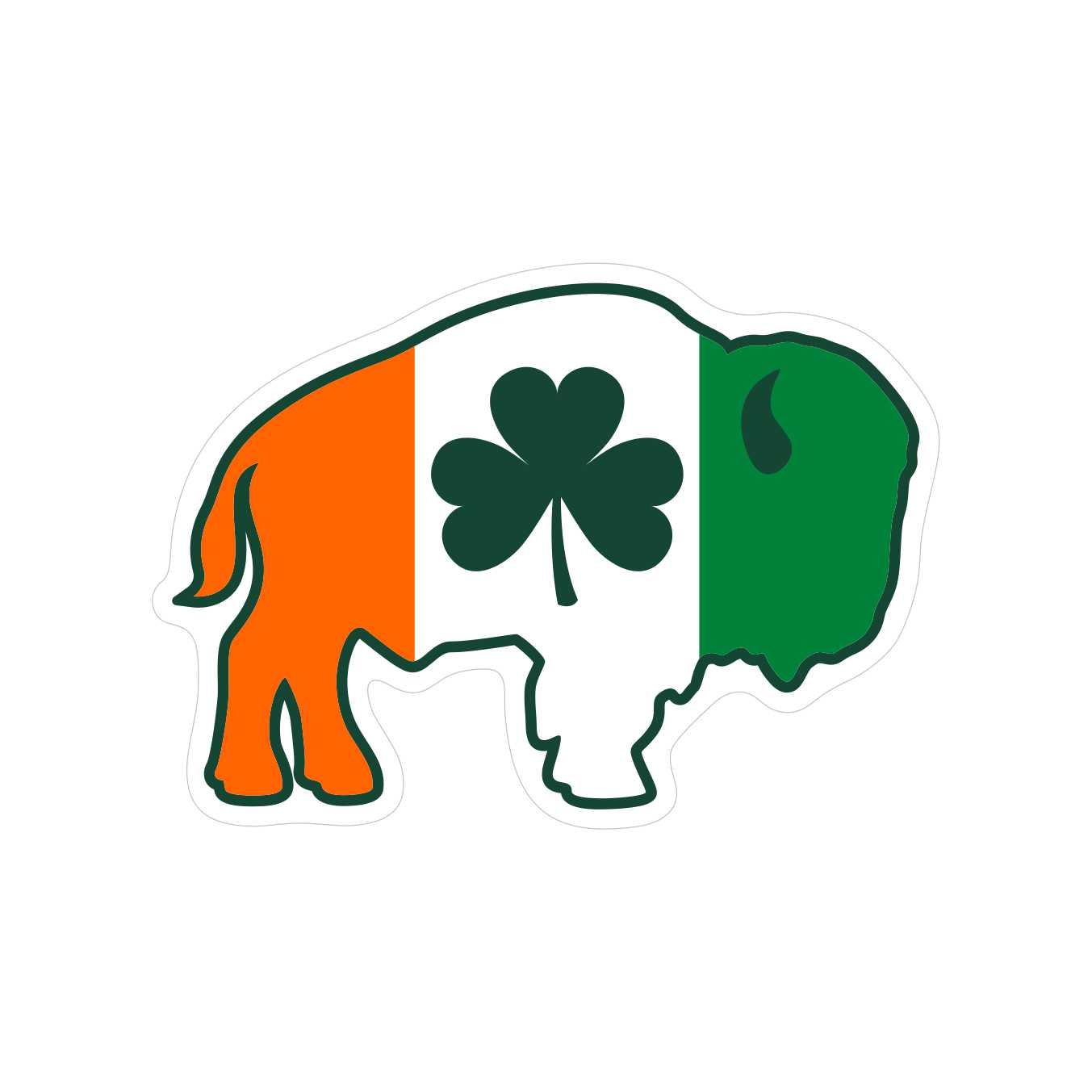 Die Cut Irish Flag Buffalo Sticker & Magnet – Buffalove Apparel